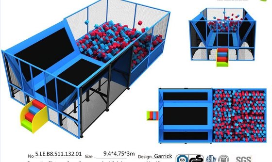 44M2 Popular in China Indoor Playground/ China Manufacturer New Desgined Trampoline with Foam Pit