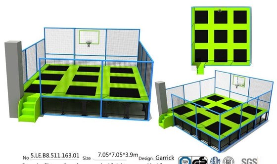 49M2 China Factory Price Wholesale Square Small Trampoline with Basketball Game