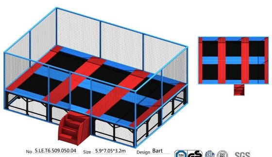 Chinese Senjun 41M2 Kids Indoor Bungee Park/ Indoor Gymnastic Trampoline/ Trampoline Park for Super Mall