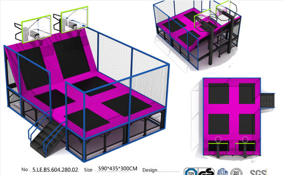 25M2 Indoor Trampoline/Chinese Jumping Bed/ Small Commercial Indoor Trampoline Park for Kids and Adults