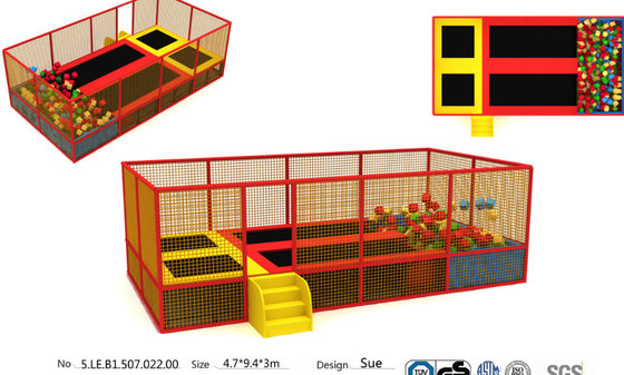 Chian Manufacture 44M2 Small Size Commercial Trampoline for Sale Professional Indoor Trampoline