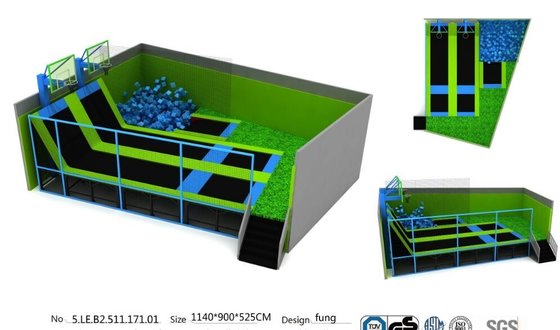 102M2  Large Size Funny Kids & Adults Indoor Amusement Trampoline Park Fitness Equipment