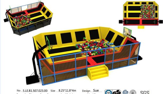 97M2 Chinese Indoor Kids& Adults Trampoline with Foam Pit/ Basketball Game Funny Uumping Bed