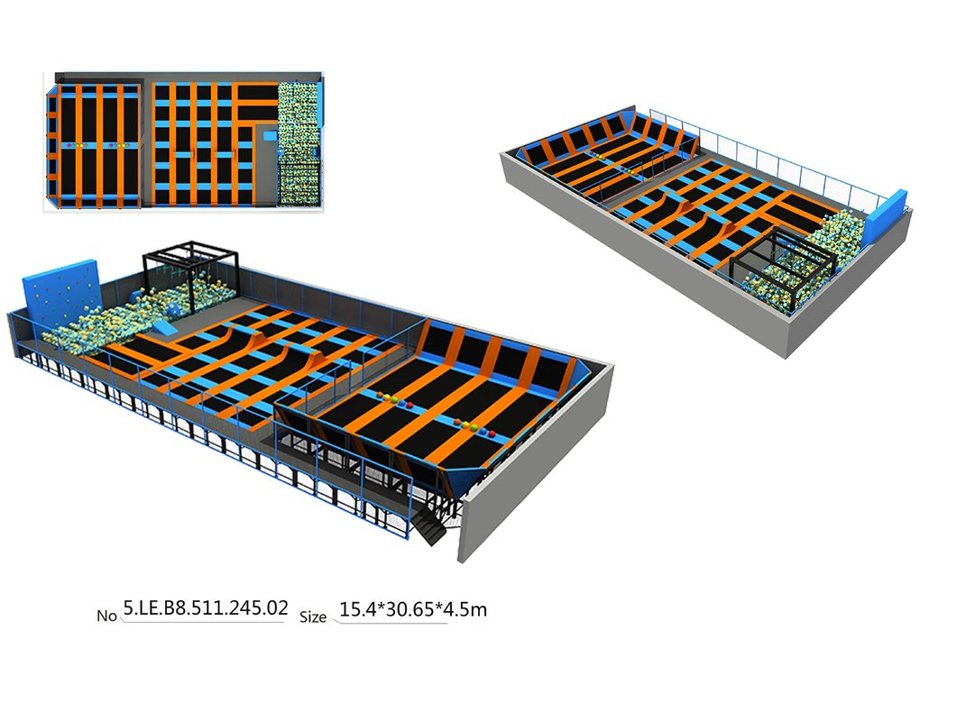 472M2 Young Challenge Myself Ninja Warrior Adventure Trampoline Park Indoor Playground Trampoline Park Equipment