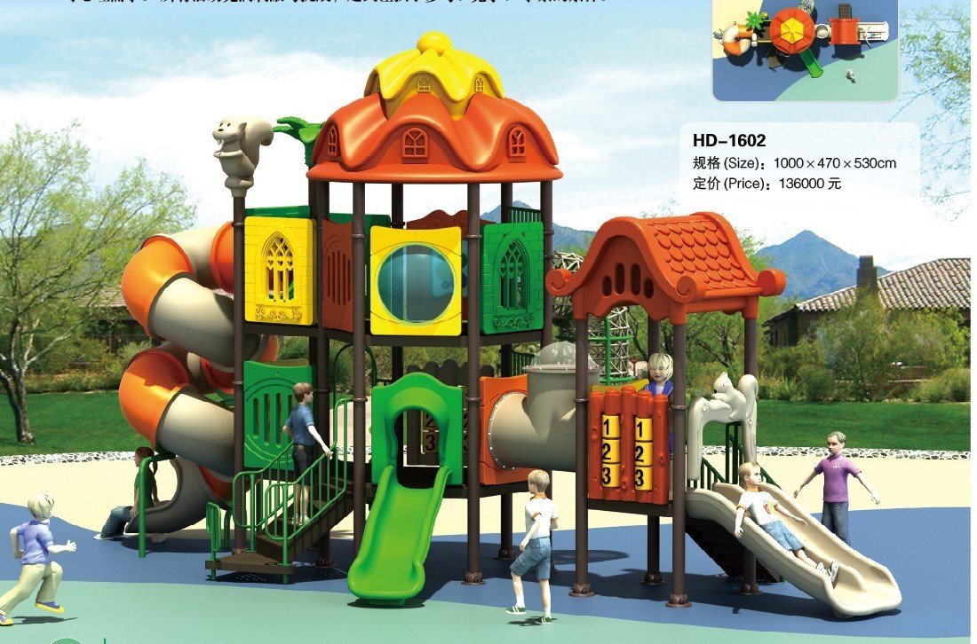 2017 Used Commercial Outdoor Playground School Joyful Toys Plastic Sets Nice CE Kids Outdoor Playhouse Slide