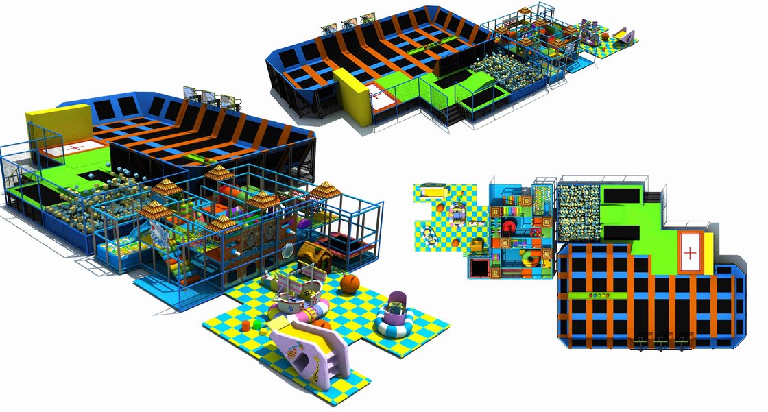 760M2 China Best Indoor Trampoline/Large Spring Free Trampoline with Safety Enclosure