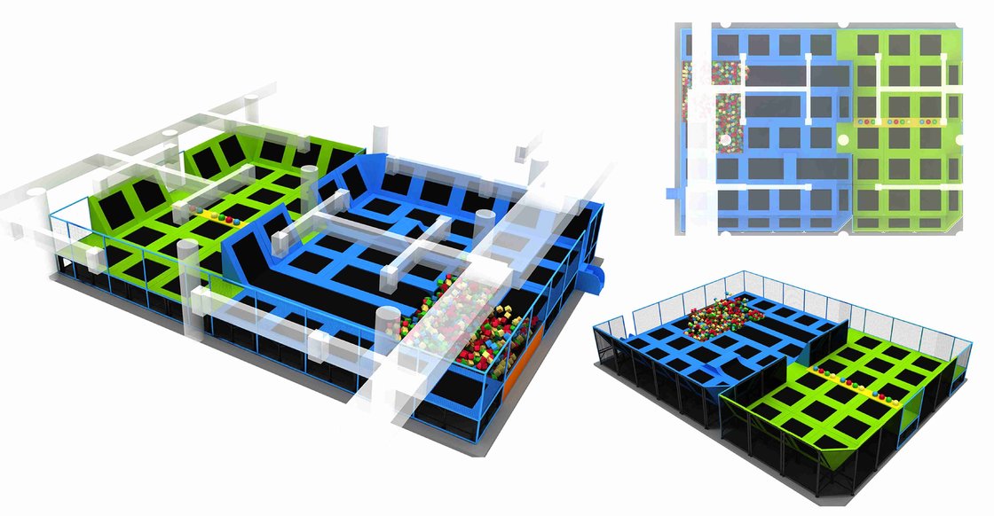 350M2  New Soft Indoor Trampoline Indoor Amusement Trampoline Park Jump Bed