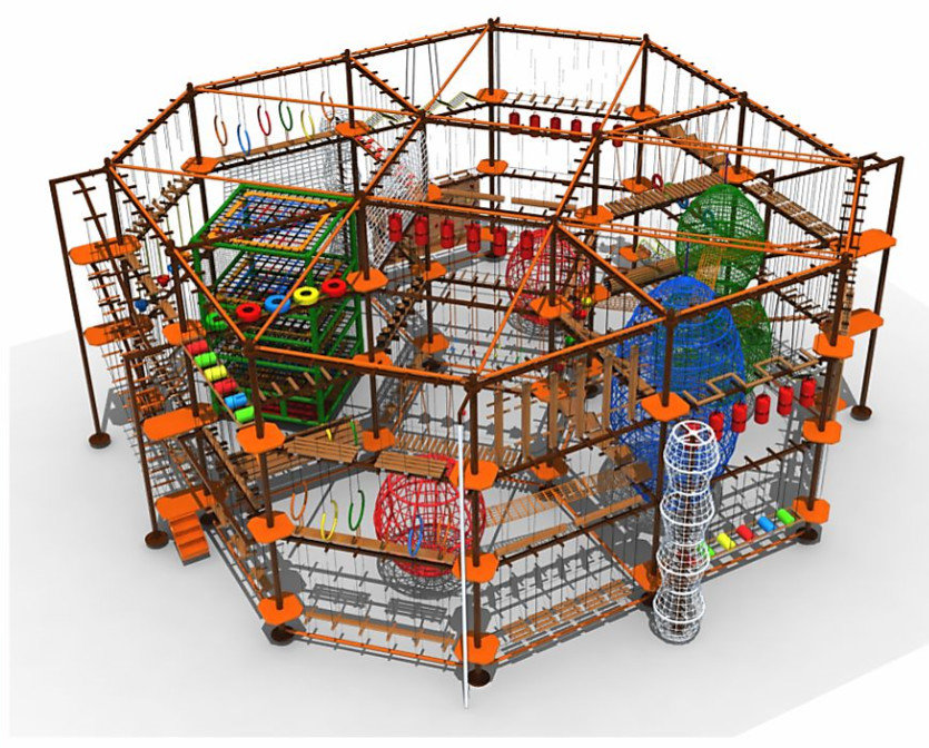 2017 Newest Indoor Play Station New Design Adventure Rope Course For Kids and Adult