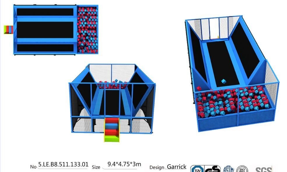 44M2 Small Size Amusenment Trampoling/ Indoor Trampoline Made in China with Good Quality