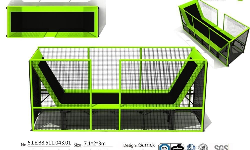 14M2  Chinese Family  Small Children's Entertainment Trampoline/Made in China Cheap Rectangle Trampoline With Enclosure