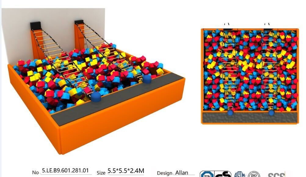 30M2 China Manufacture Trampoline Park/ Cushion Sponge Foam Cube Pit for Large Indoor Jumping Bed