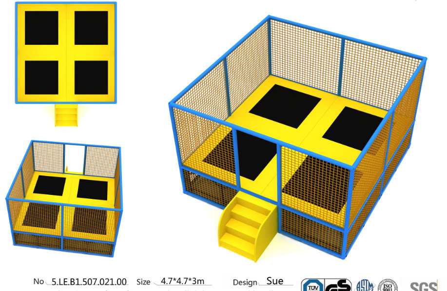 22M2 Small Indoor Trampoline Park Equipment/ China Supplier Trampoline/ Amusement Jumping Bed