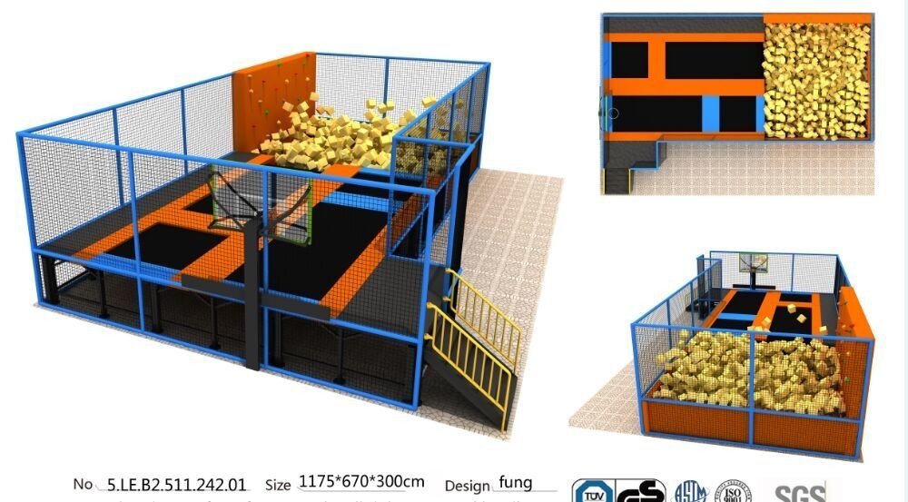 78M2 Gym Fitness Indoor Jump Park/ Body Building Trampoline Park /Popular Used in Amercian Indoor Trampoline