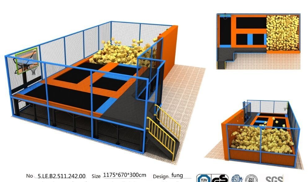 78M2 Widely Use in Chinese Gym Exercise Trampoline/Customized Indoor Trampoline for Sale /Soft Jumping Bed
