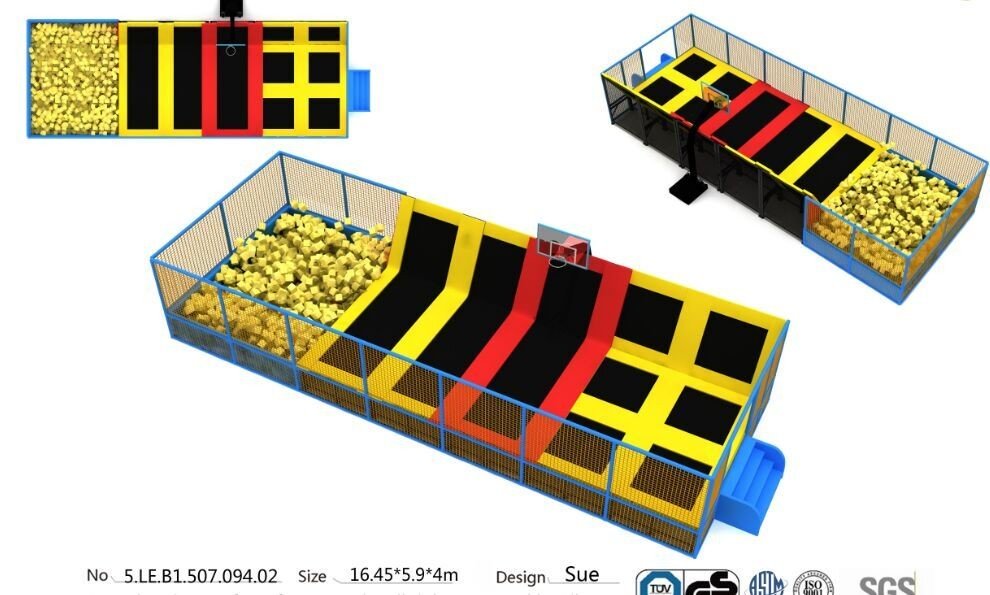 97M2 China Professional Manufacturer Indoor Trampoline/Customized Kids Indoor Jumping Bed