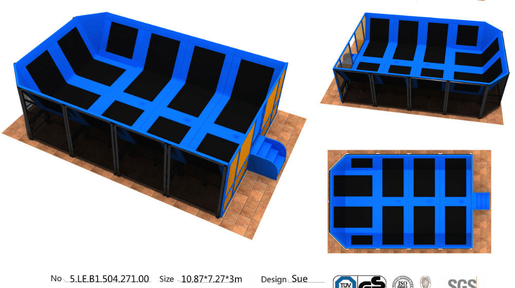 79M2 Popular Indoor Trampoline Designed By Chinese Supplier/ Gym Fitness Indoor Trampoline Equipment