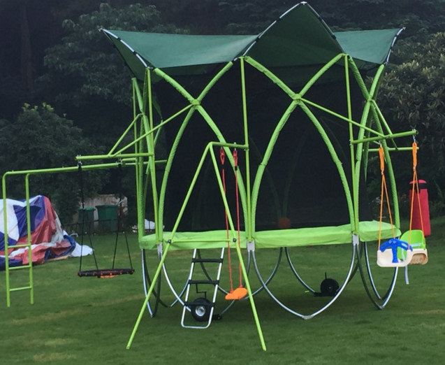 Kids Like Muliti-function Outdoor Fitness Trampoline with Swing and Crawling Ladder