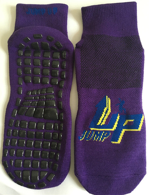 Quick Dry Cotton Trampoline Socks Open Jump Grip Non Slip Trampoline Socks for Adults