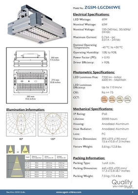 220v Efficient LED High Bay Lights 60W For Indoor Lighting