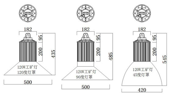 Aluminium Waterproof  LED High Bay Lights 120Watt With Mercury-free / Lead-free