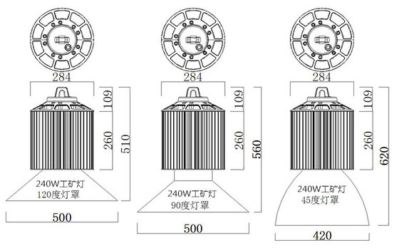 85V - 265V 240w LED High Bay Lights CE / RoHS , High Lumen LED Light