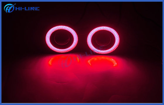Red Lens Angel Eyes Headlights LED Fog Light Bulbs COB LED Fog Lamps 12V IP65