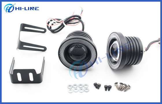 Red Lens Angel Eyes Headlights LED Fog Light Bulbs COB LED Fog Lamps 12V IP65