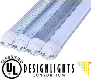 DLC 2ft 10 Watt 1000lm T8 LED Tube light , SMD2835 5000K G13 LED Tubes