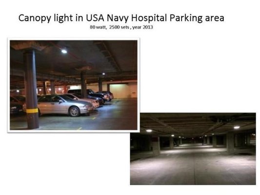 Waterproof AC 100 - 277V LED Gas Station Canopy Lights White Color Reflector