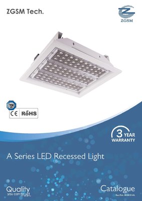3600lm 30w High Power Recessed LED Gas Station Canopy Lights For Tunnel Ra75