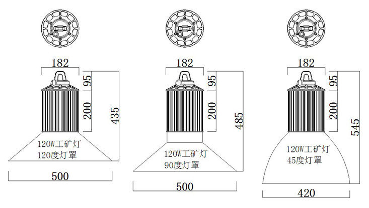 Aluminium Waterproof  LED High Bay Lights 120Watt With Mercury-free / Lead-free