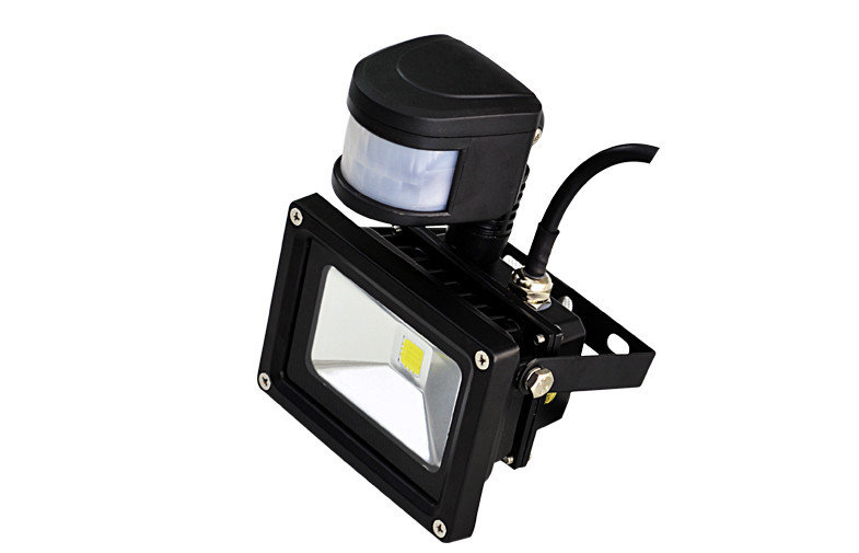 10 Watt Outdoor PIR LED Flood Light , IP65 AC85V~265V With Bridgelux COB LED Chip
