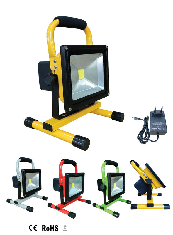DC12v 10W Rechargeable Portable Flood Lights With CE / ROHS , Led Outdoor Lights　 　　