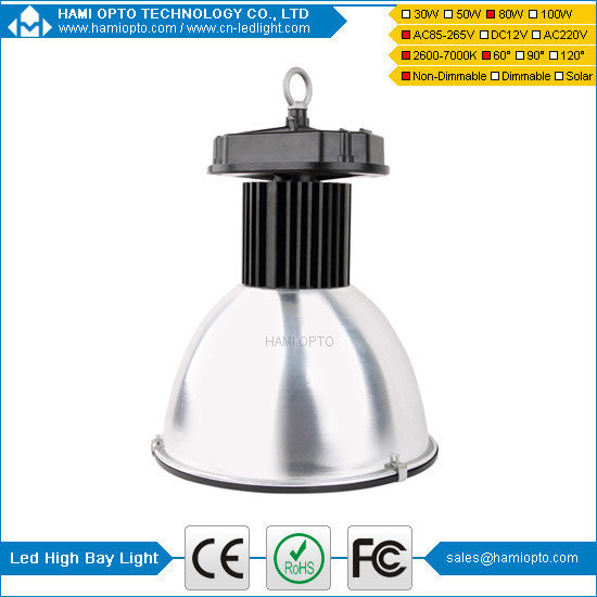 commercial led high bay lights 80w 3years warranty dimmable LED high bay light