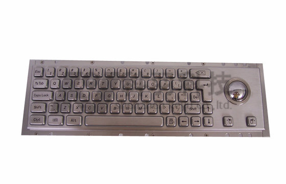 65 Key Metallic Industrial Keyboards With Trackball