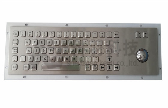 USB Wired Illuminated Metal Keyboard , 38mm Mechanical Trackball