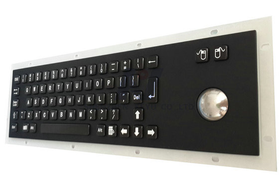 Kiosk Black Metal Keyboard With Optical Trackball