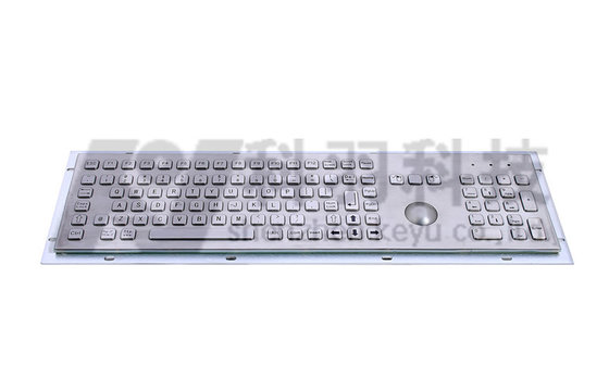 Vandal Proof Metal Industrial Keyboard With Trackball , 106 Keys