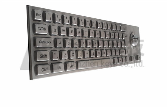 65 Key Metallic Industrial Keyboards With Trackball