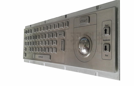 Stainless Steel Keyboards With Trackball For Industrial Platform , Small Sized