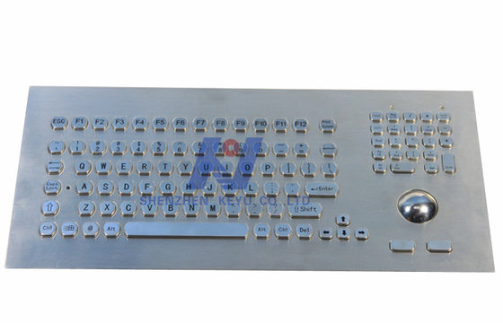 Panel Mount Industrial Keyboard With Trackball , Function Keys And Number Keypad
