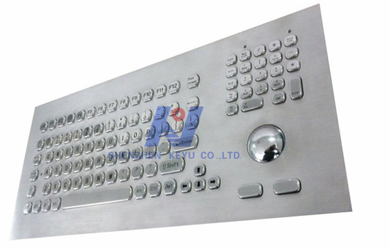 Panel Mount Industrial Keyboard With Trackball , Function Keys And Number Keypad