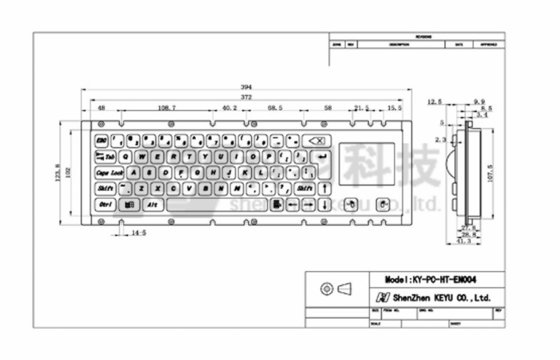 65 Key Industrial Metal Keyboard With Touchpad , Cherry Mechanical Switch
