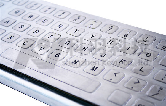 64 Keys Wired Stainless Steel Keyboard With Dome Switch , USB or PS/2 Interface