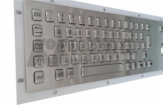 Silver Backlit Stainless Steel Keyboards , Compact Illuminated Industrial Keyboard