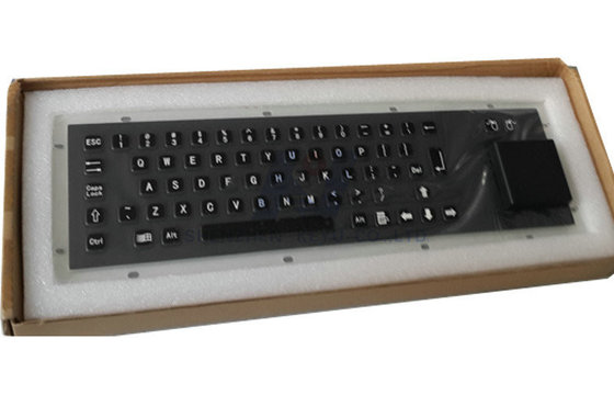 IP65 Waterproof Black Metal Keyboard For Medical , Kiosk , Front Panel 392 x 110mm