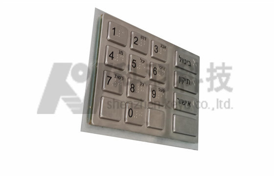 16 Flat Key Metal Numeric Keypad with DES/TDES Encryption
