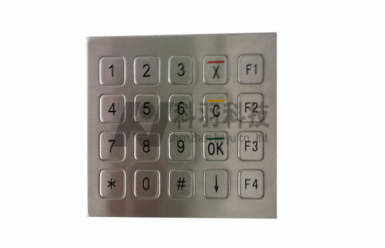 Stainless Steel Metallic Numeric Keypad 20 Key Dust-proof IP65