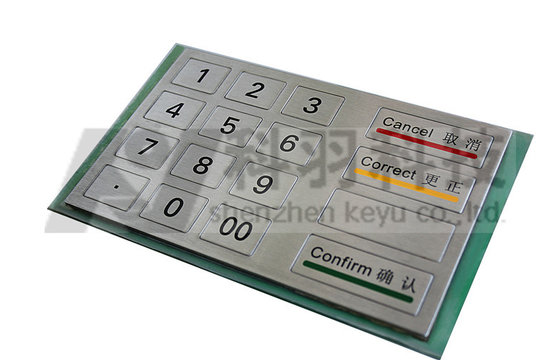 Waterproof Metal Numeric Keypad For Self Service Terminal FCC