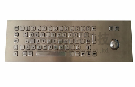 Precision Kiosk Panel Mount Keyboard With Optical Trackball , USB or PS/2 Interface